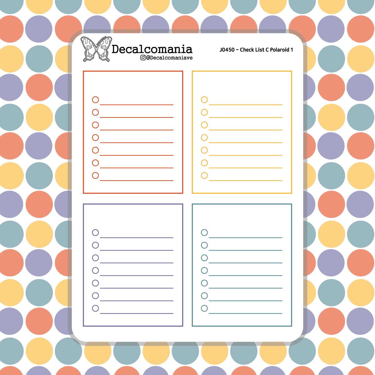 Check list de Colores Polaroid (Lista de Verificación) - Decalcomania