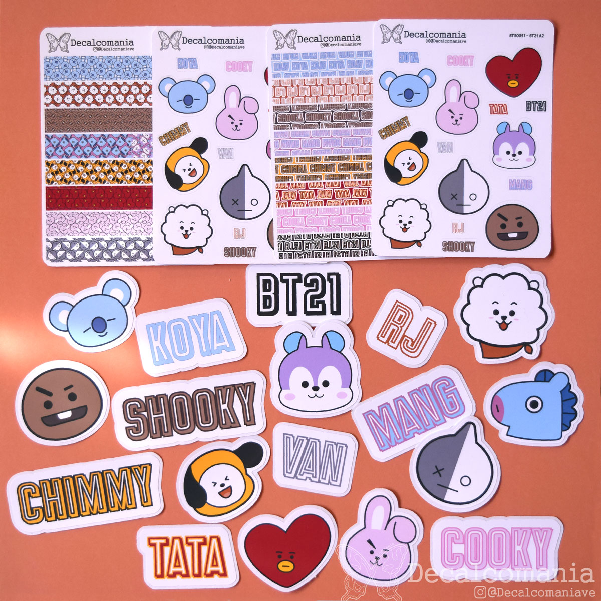 Colección de Stickers de BT21 Fanmade (Caritas) - Decalcomania